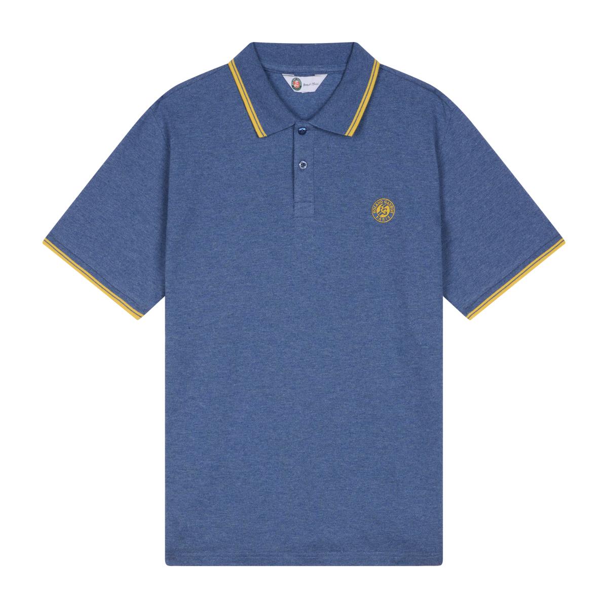 Polo Heritage homme Roland-Garros - Marine et jaune | Roland-Garros Boutique