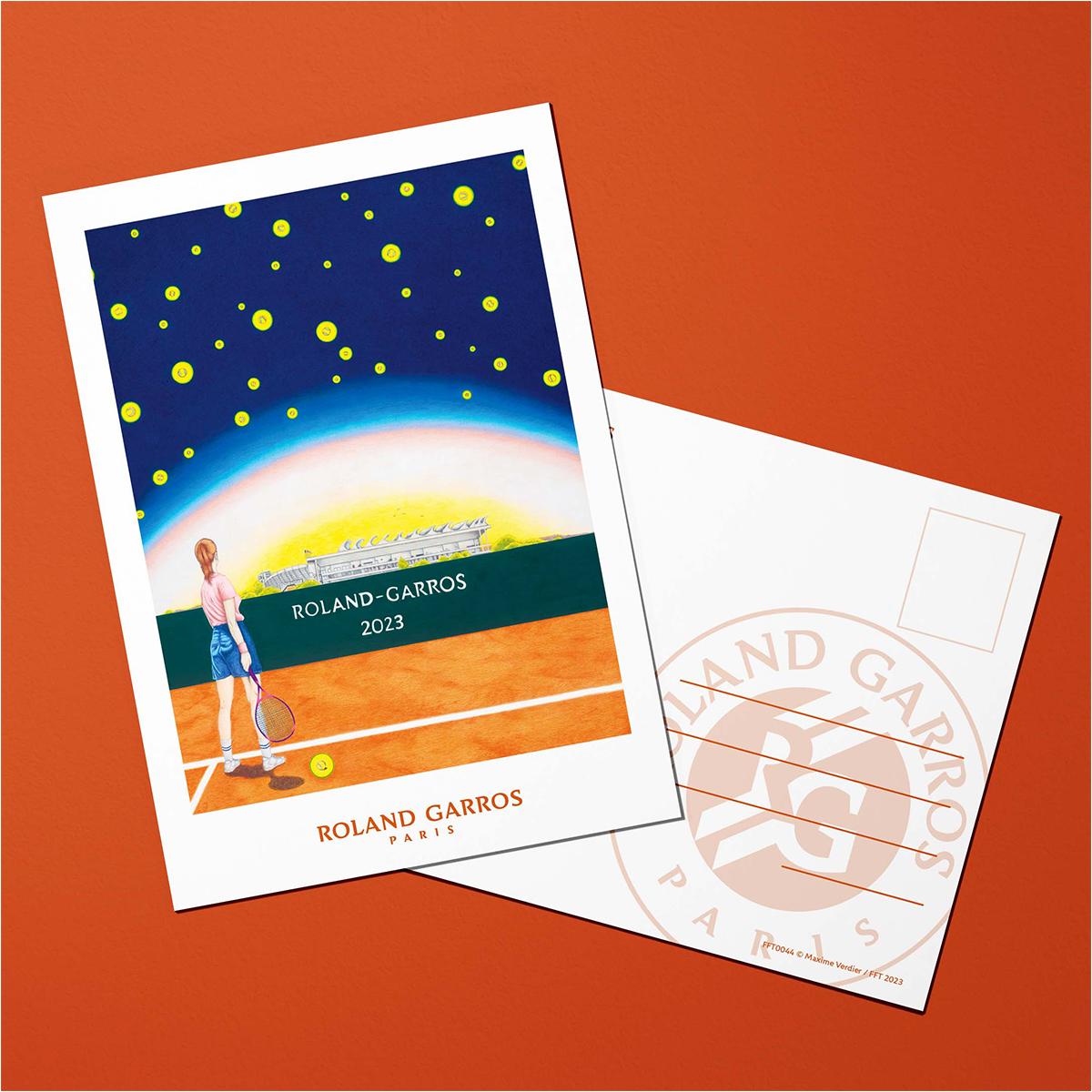 Carte Postale RG 2023 10.5x14.8 cm Oneart x Roland-Garros - Terre ...