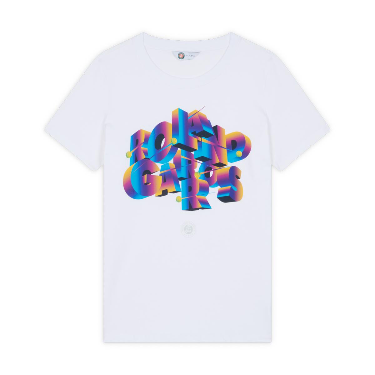 Roland-Garros woman Signature T-Shirt - White | Roland-Garros Store