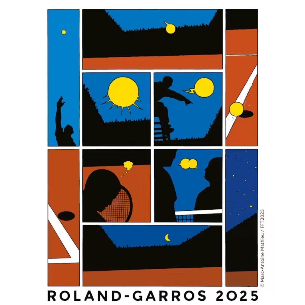 Official 2025 tournament poster - Multicolor | Roland-Garros Store