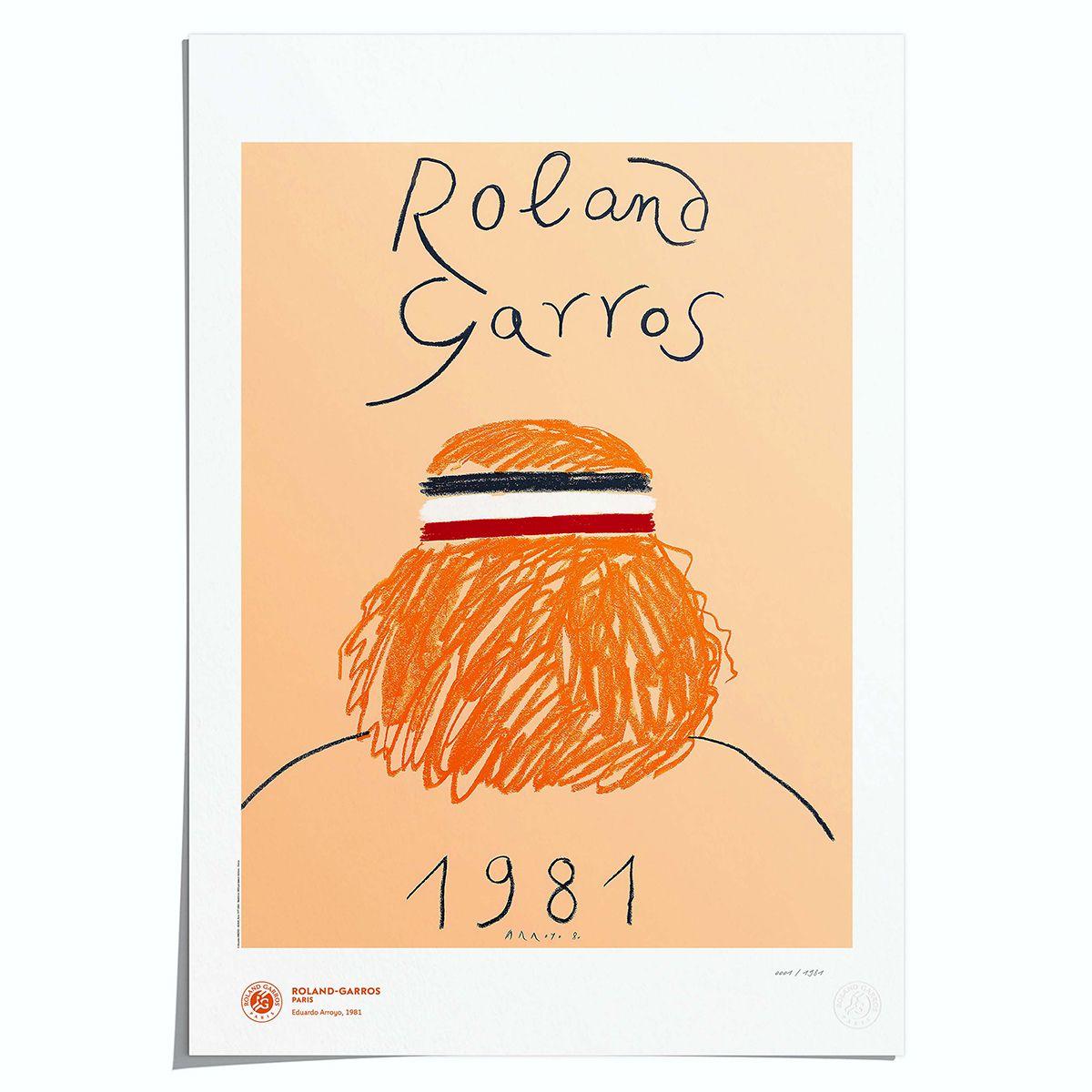 Affiche d'exception limitée RG 1981 70x100 cm en tube Oneart x Roland ...